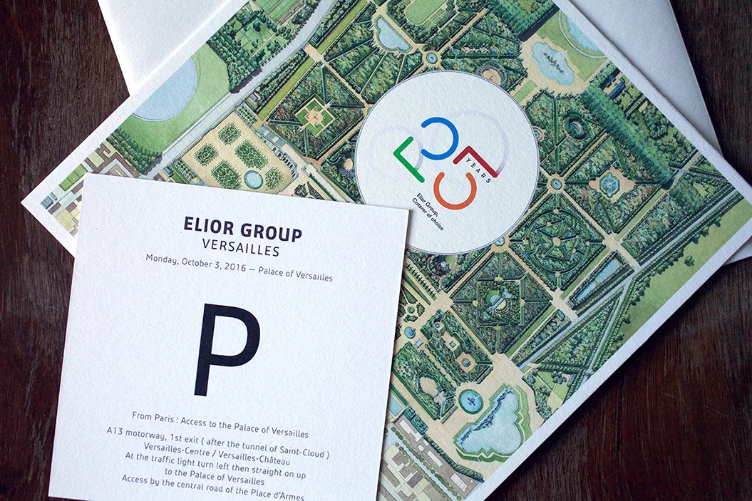 Identité des supports de communication des 25 ans du groupe Elior
